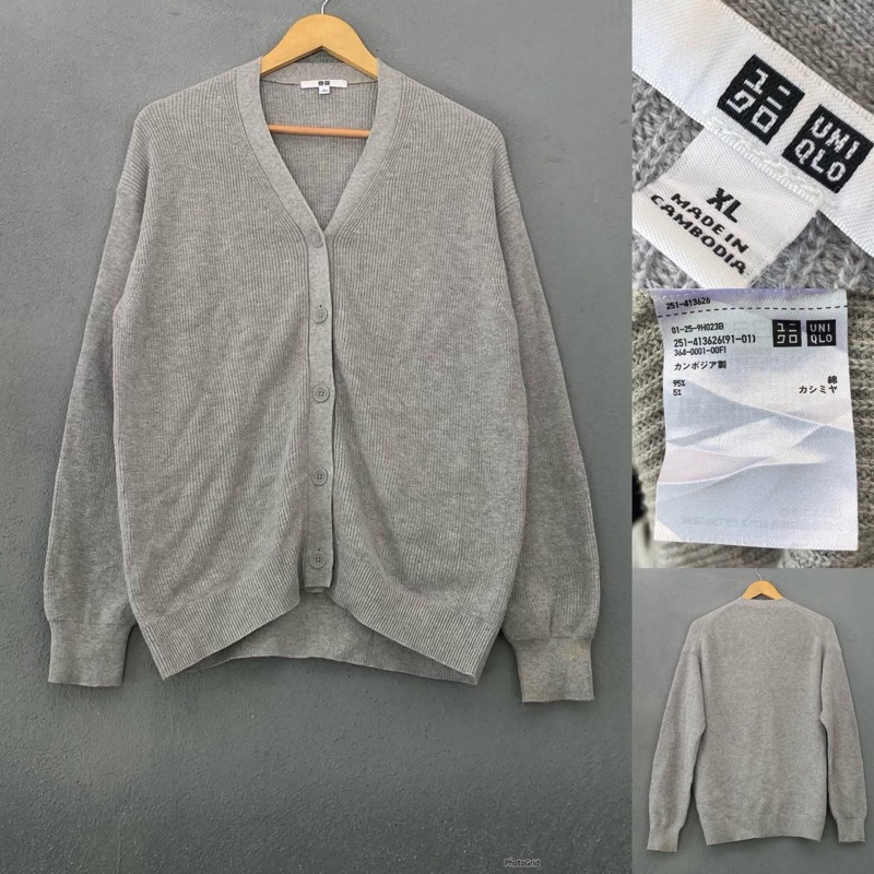 เสื้อกันหนาวแขนยาว UNIQLO แบรนด์ญี่ปุ่นมือสอง วินเทจ สเวตเตอร์ คาร์ดิแกน gu muji minimal ...