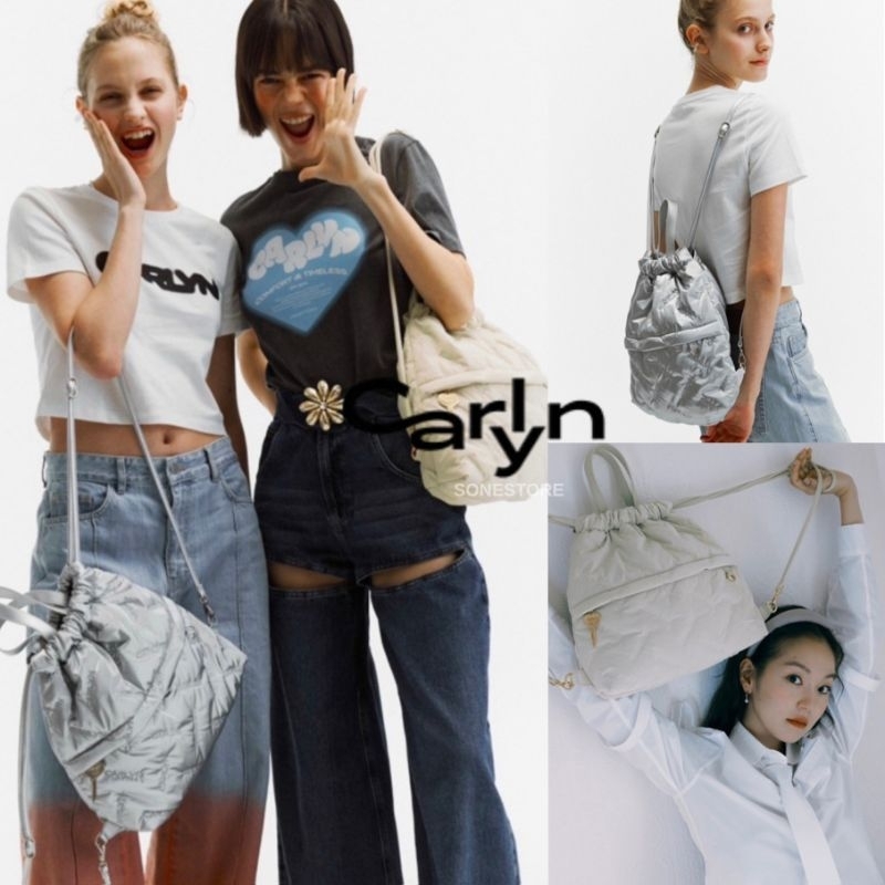 𝗖𝗔𝗥𝗟𝗬𝗡 Twee Backpack + Free Shopping Bag | Shopee Thailand