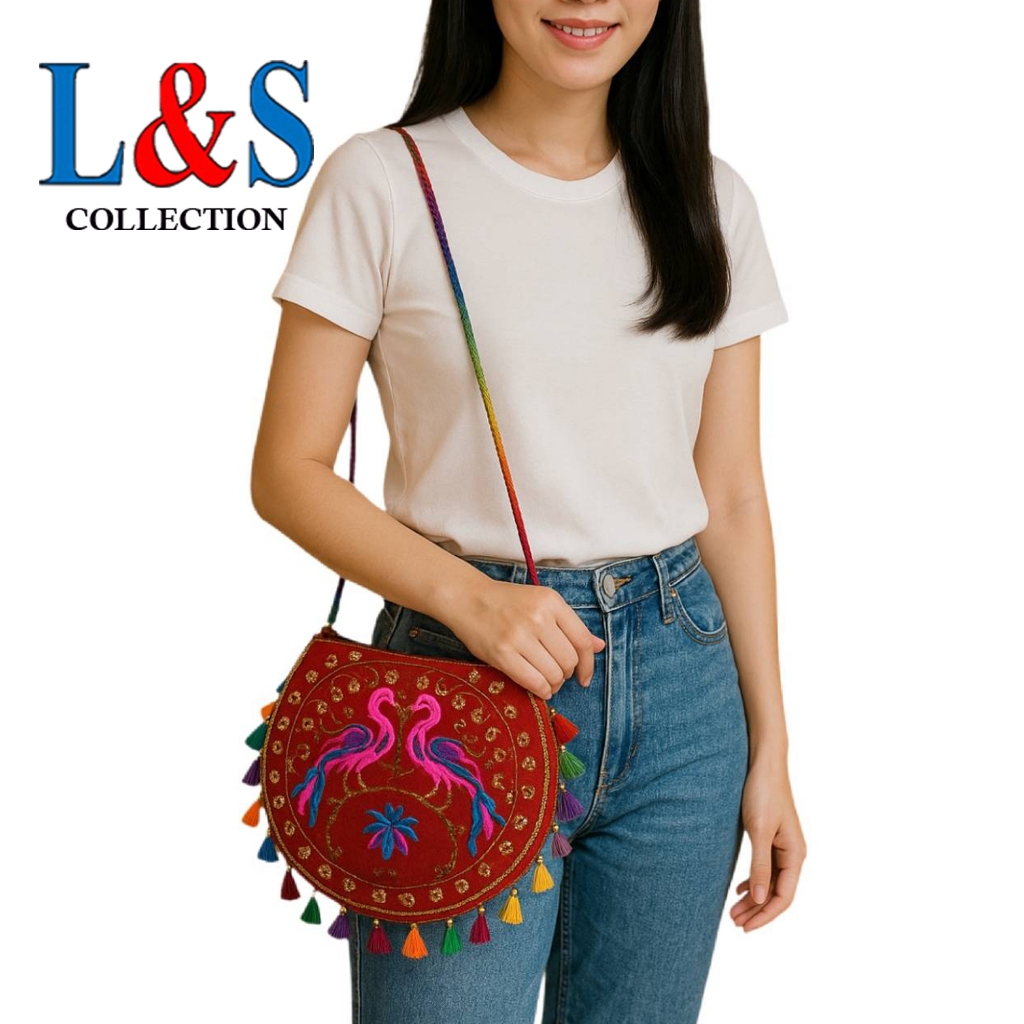 กระเป๋าสะพายปักลาย น่ารักๆ สวยๆ จากอินเดีย | Shopee Thailand