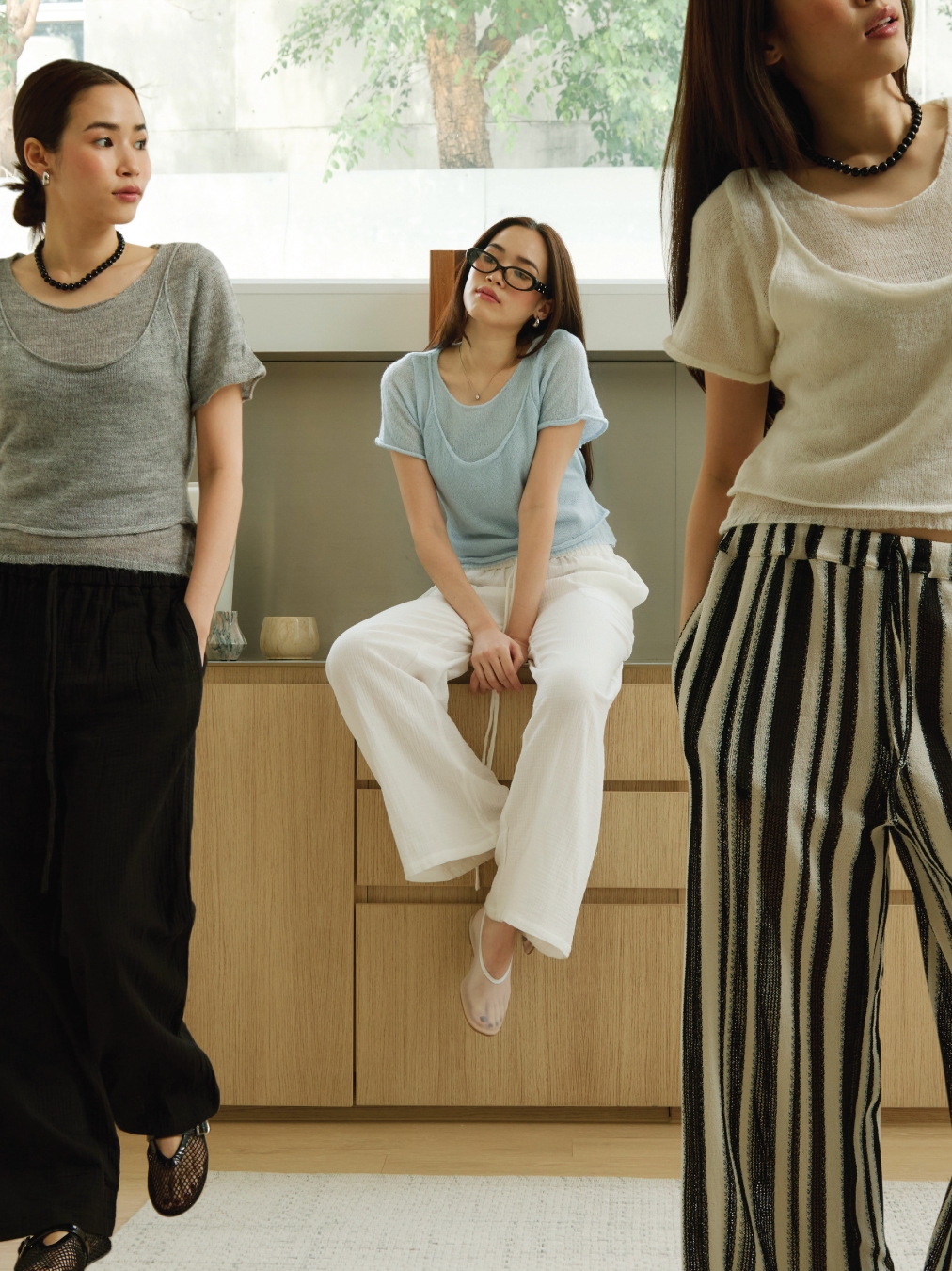 Kiri Layered Knit Top (Pre order blue color) - The Summer Project ...