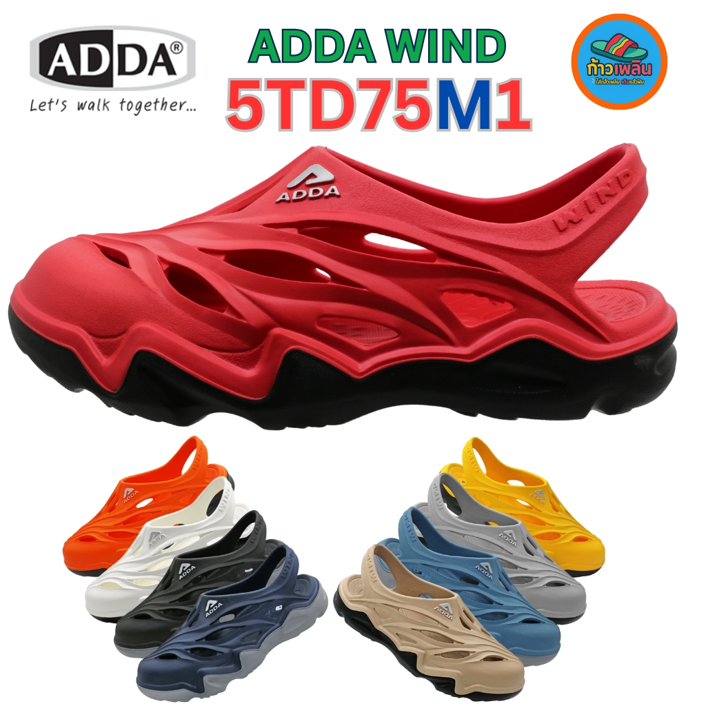 ADDA Wind 5TD75M1 รองเท้าแตะลำลองหัวโตรัดส้น สำหรับผู้ชาย (Size 7-11 ...