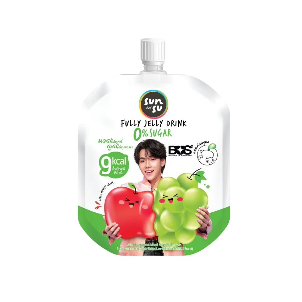 (แพ็ก 6 -24 ถุง) Sunsu เยลลี่ (แถมการ์ดทุกถุง) เยลลี่แบบถุงดูด กลิ่นองุ่นไชน์มัสแคทและแอปเปิ้ล ...