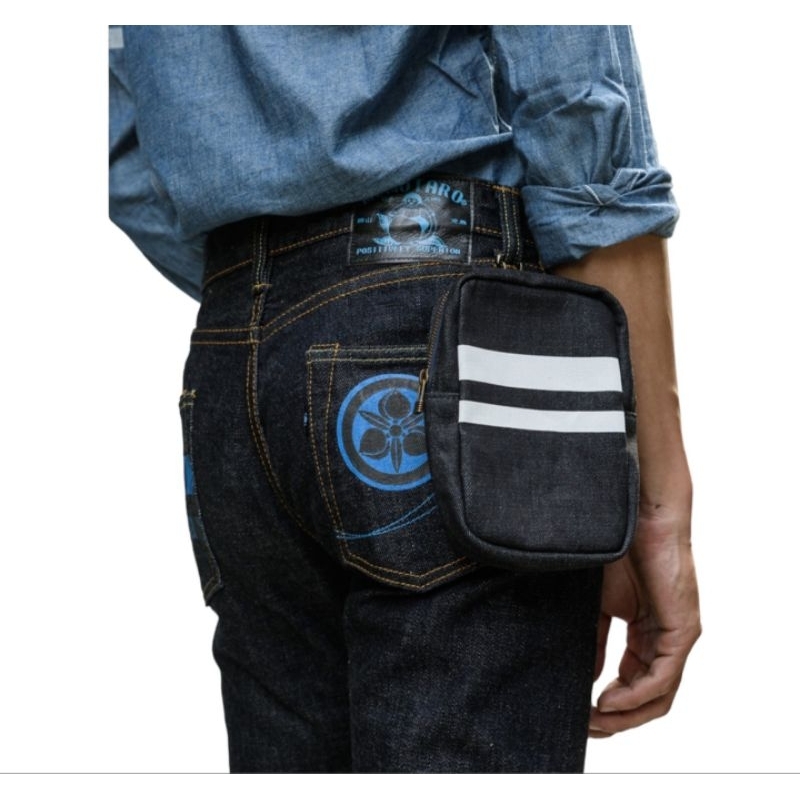 NEW MOMOTARO Hanging Denim Pouch โมโมทาโร่ ของแท้ 100% | Shopee Thailand