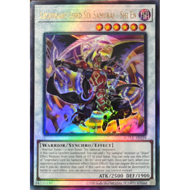 Yugioh Asia-Eng [ROTA-AE039] Legendary Lord Six Samurai - Shi En (Ultimate Rare) การ์ดยูกิแท้ถูก ...