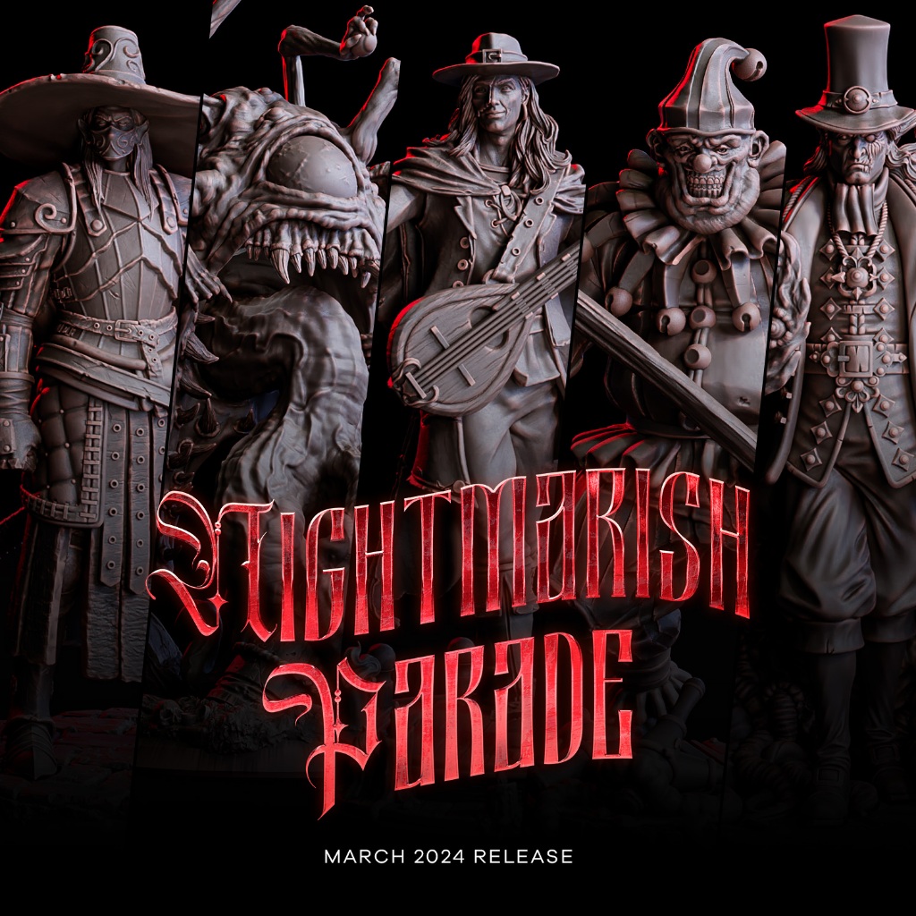 DnD Miniature I Nightmarish Parade Iโมเดลบอร์ดเกม (งานเรซิ่นยังไม่ลงสี ...