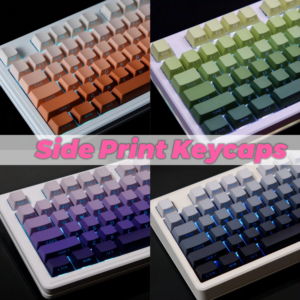 Side Print Keycaps 130+ Keys Cherry Profile ไล่สี รองรับไฟ Backlit PBT ...