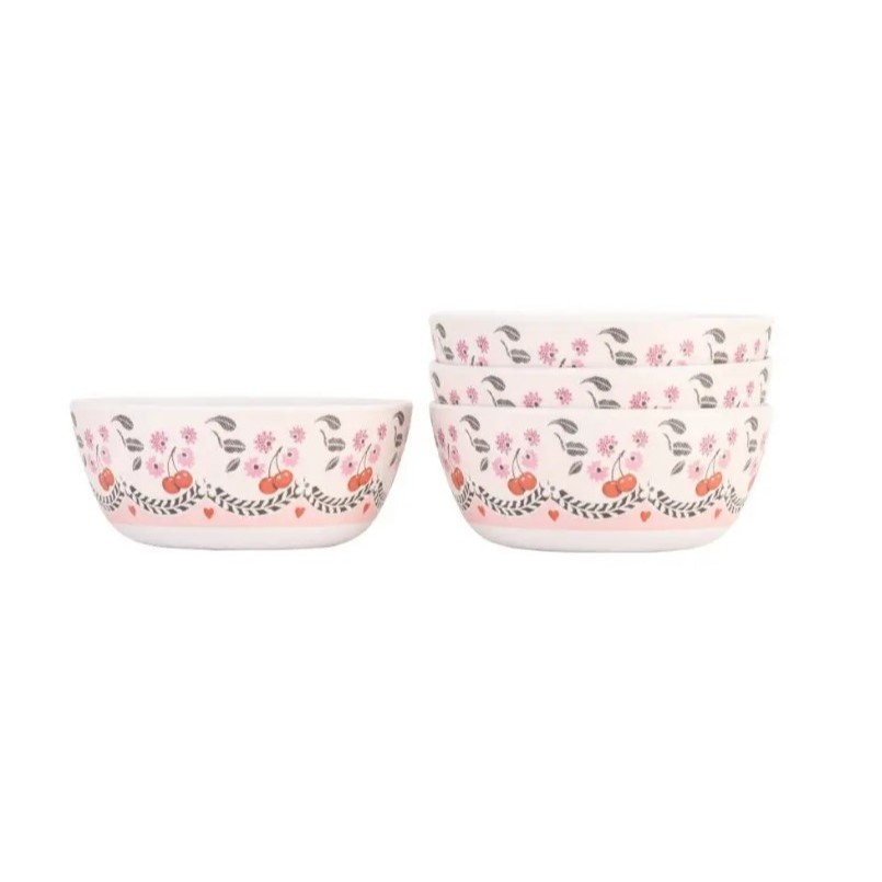 Cath Kidston Set 4 Melamine Cereal Bowl Cherry White | Shopee Thailand
