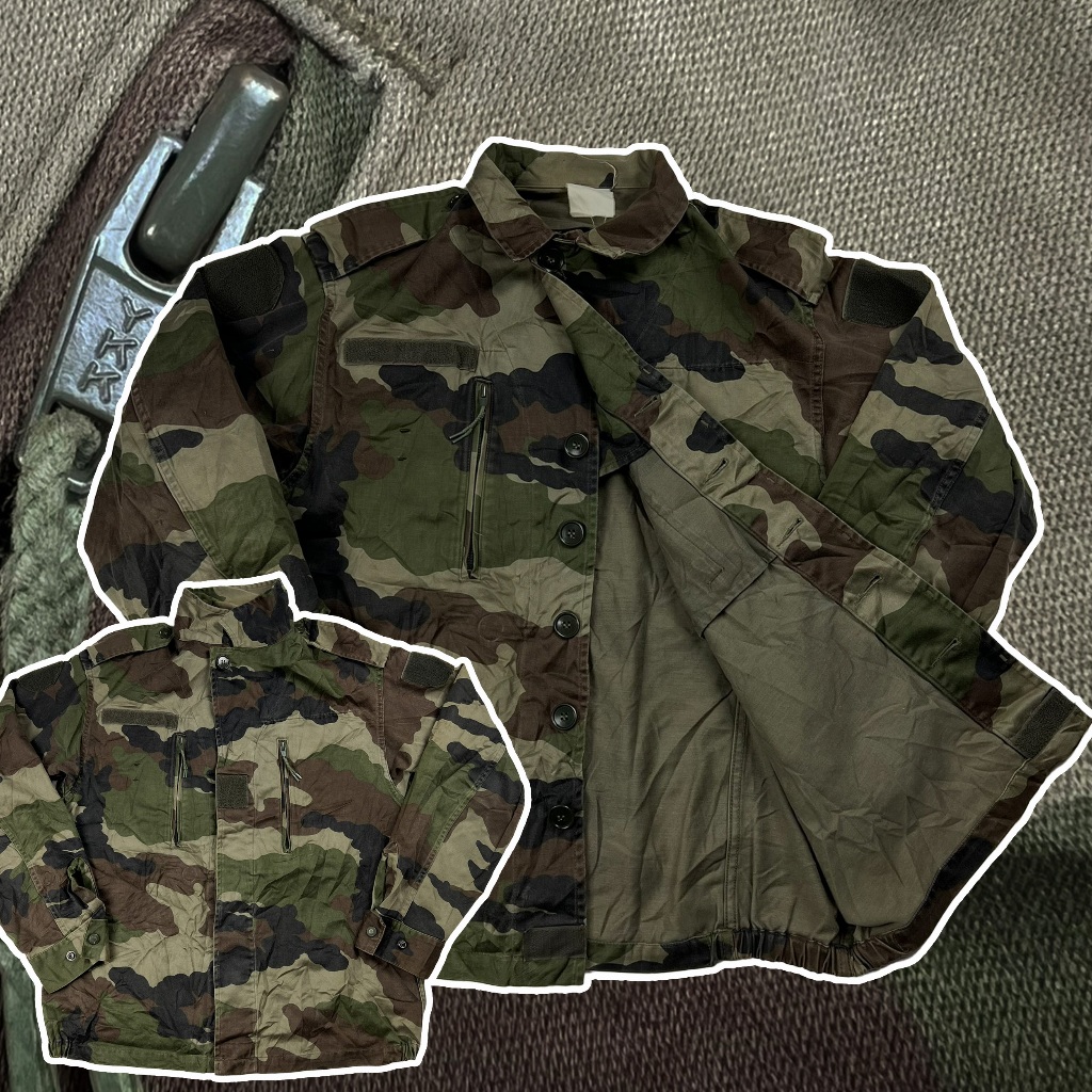 แจ็คเก็ตเดินป่า แจ็คเก็ตวินเทจ Genuine French army Smock jacket CCE ...