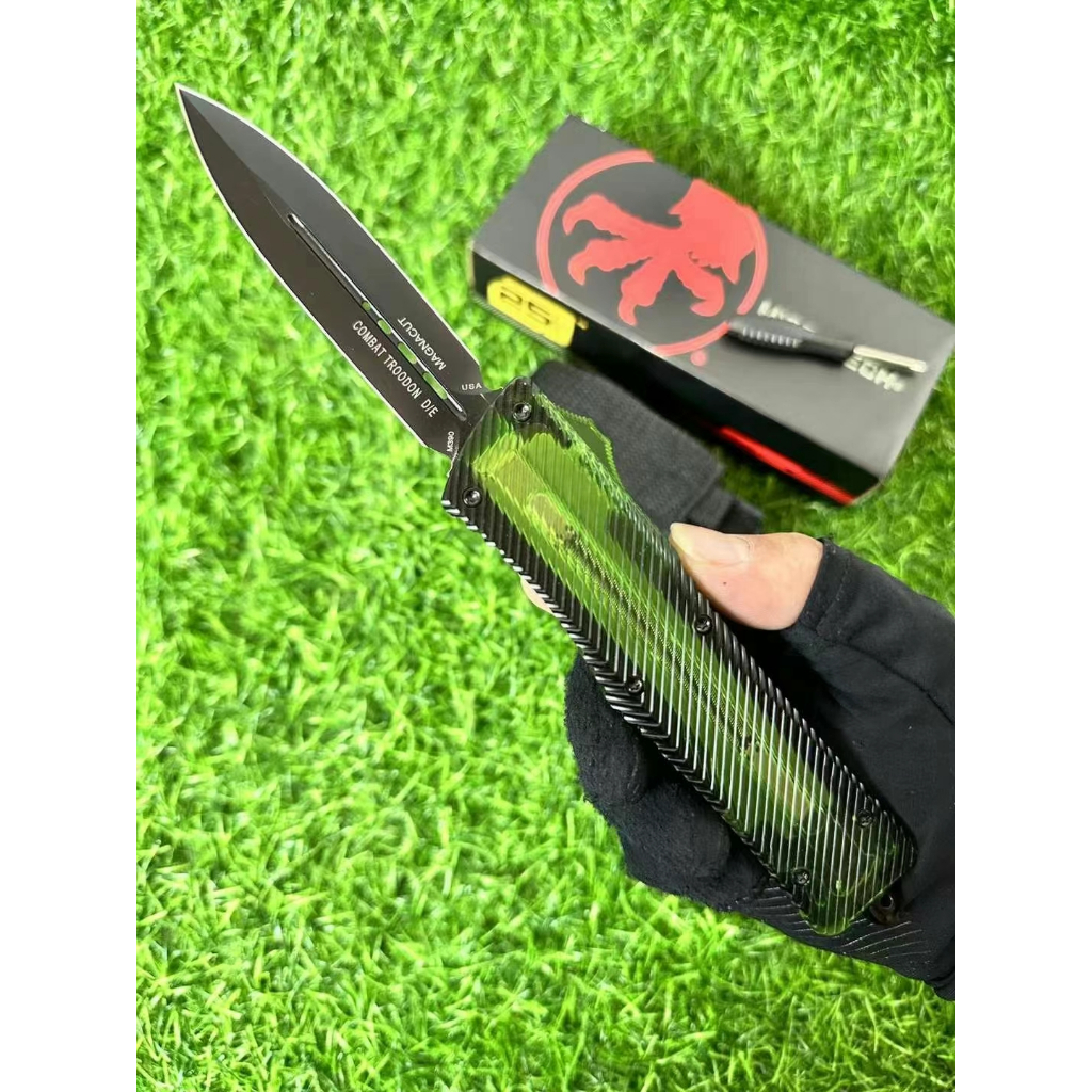 มีดเดินป่า 2025USA Microtech Microtech - ก้านโปร่งใส Dalong D2 ก้าน ...