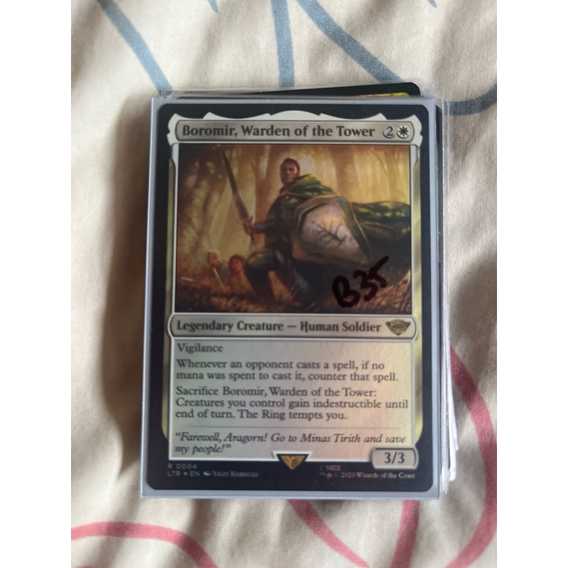 การ์ด MTG Boromir, Warden of the Tower Foil White EDH Magic the Gathering รุ่น LTR สภาพ Ex-Nm ...