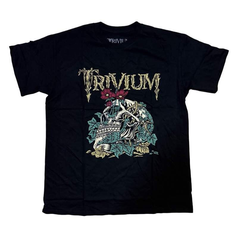เสื้อวงดนตรี TRIVIUM T-SHIRT ลาย SKELLY FLOWER (BLACK) ลิขสิทธิ์ของแท้ UK | Shopee Thailand