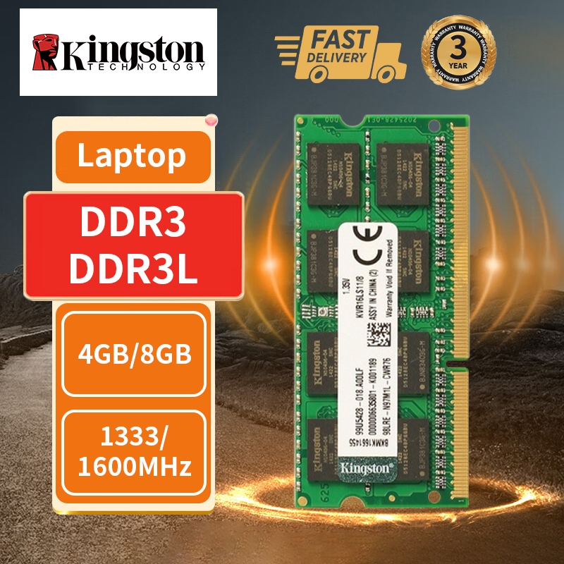 【จัดส่งจากกรุงเทพฯ】Kingston แล็ปท็อป RAM DDR3L 4GB 8GB DDR3 1333MHZ 1600MHZ หน่วยความจำ SODIMM ...