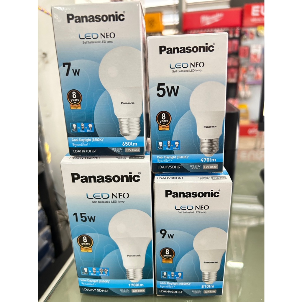 Panasonic หลอดไฟ พานาโซนิค LED NEO Bulb ขั้วE27 5W, 7W, 9W 15w แสงขาว ...