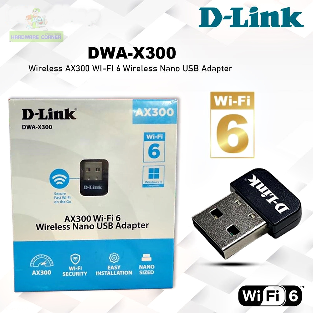 D-LINK (DWA-X300) Wireless AX300 WI-FI 6 Nano USB Adapter อุปกรณ์รับ ...