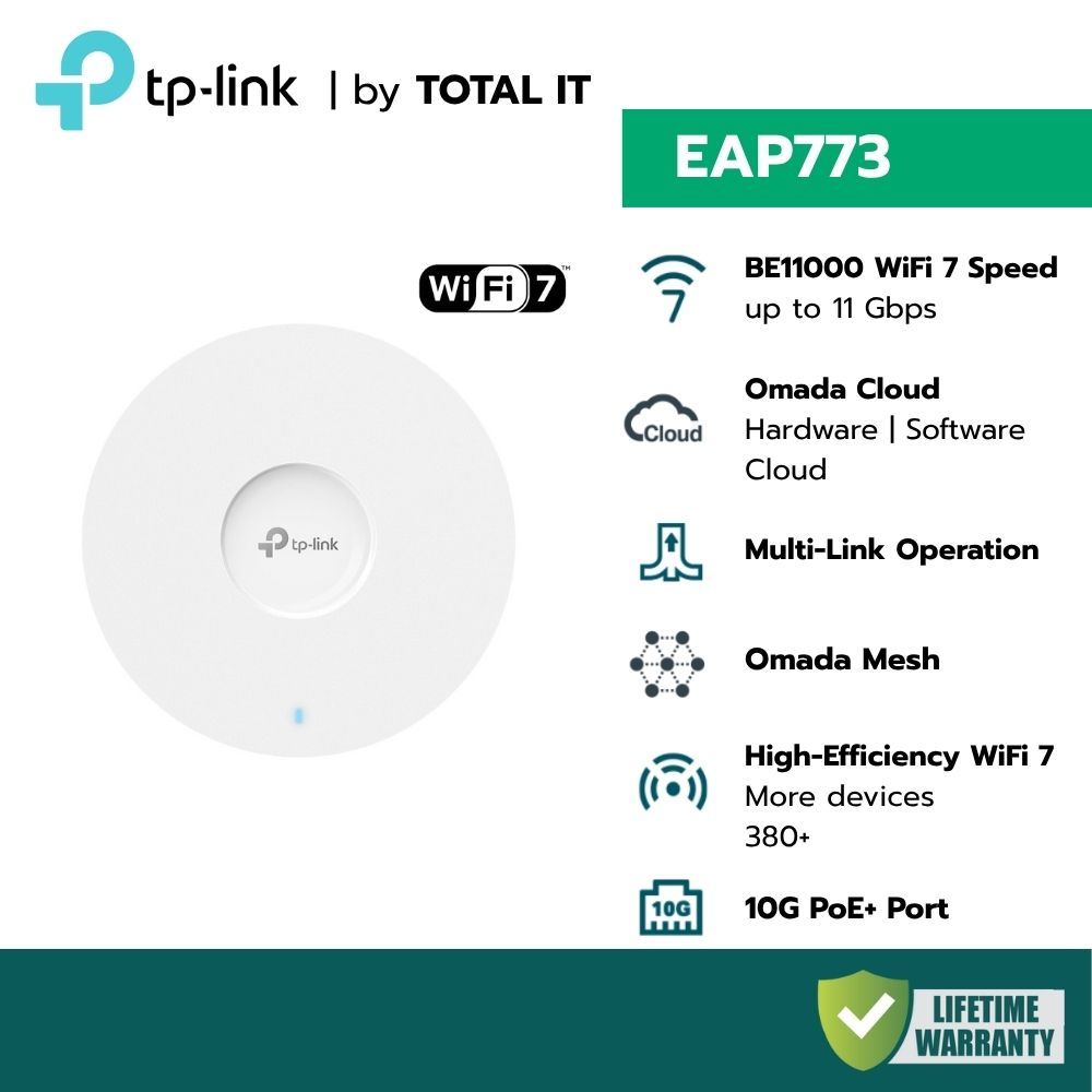TP-Link EAP773 Access Point Wi-Fi 7 Tri-Band ติดเพดาน ความเร็วสูง 11 ...