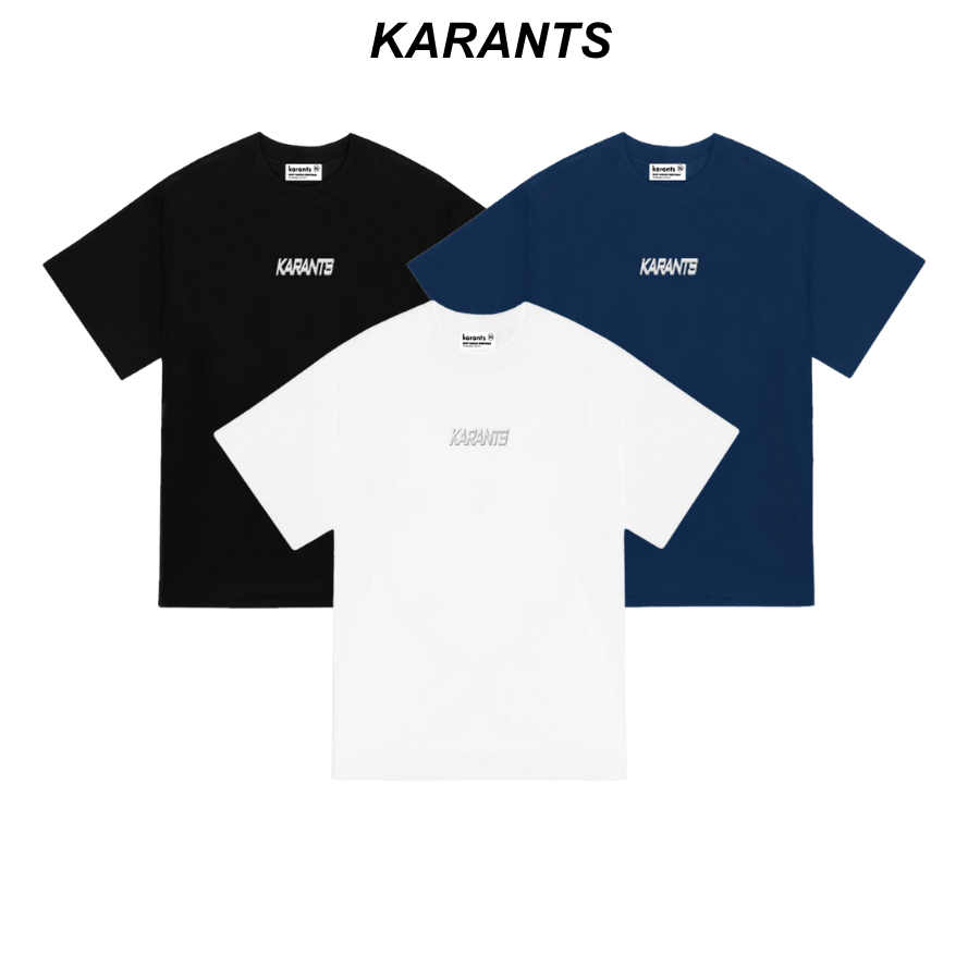 Karants เสื้อยืดสีพื้นโลโก้โลหะ ผ้า cotton แท้ 100% 260gsm เกรดพรีเมียม ...