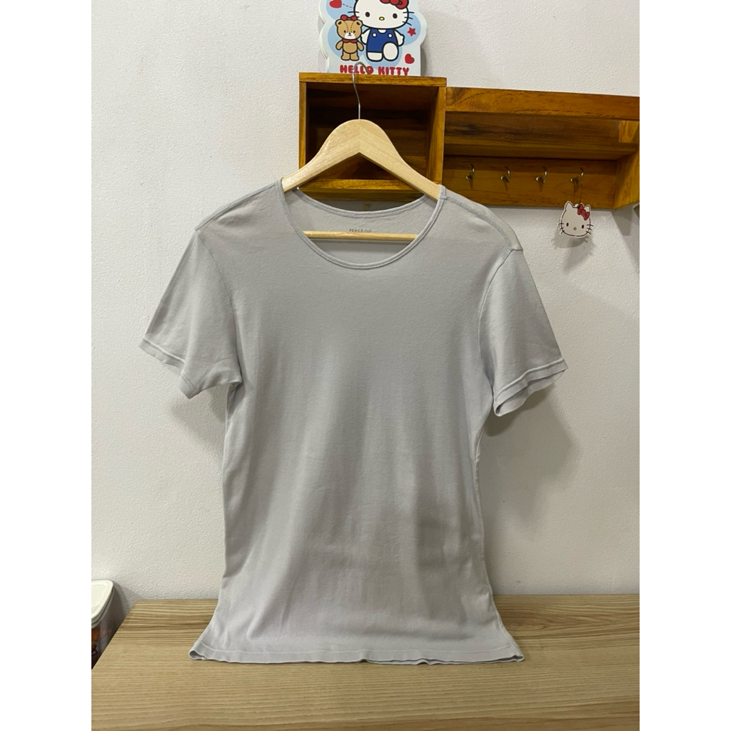 เสื้อยืดสีเบจอมฟ้างานแบรนด์ Topvalu รุ่นPEACE FIT cool | Shopee Thailand