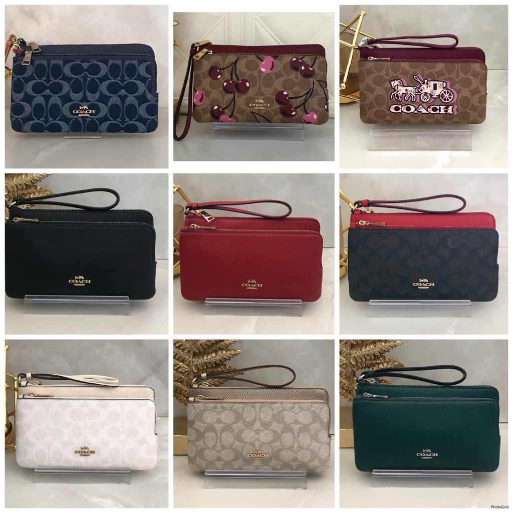 รับประกันแท้💯 คล้องมือ 2L DOUBLE ZIP WALLET IN SIGNATURE CANVAS CU919 ...