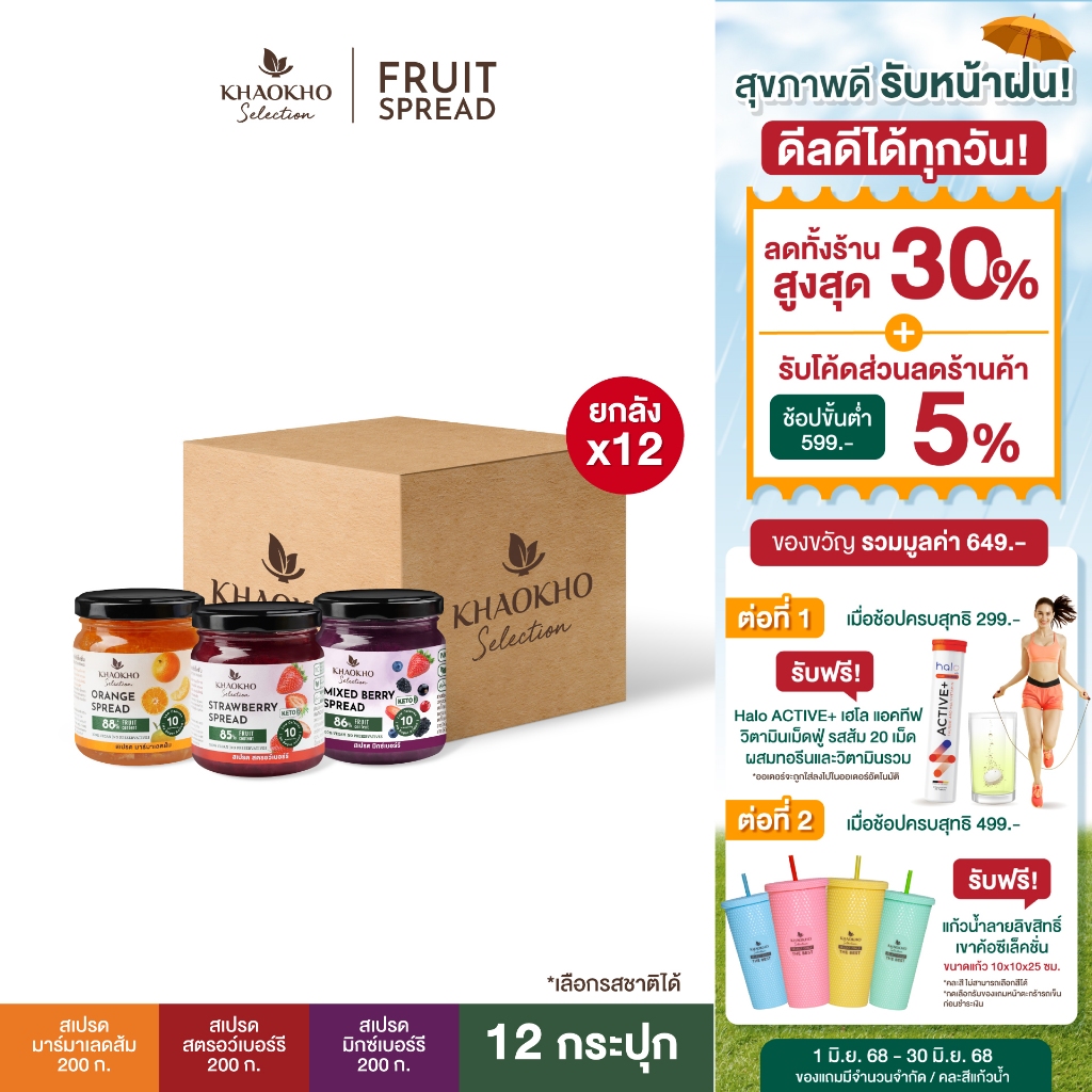 [ยกลัง] Khaokho Selection เขาค้อ ซีเล็คชั่น ฟรุต สเปรด สเปรดผลไม้ สตอเบอร์รี่ ส้ม มิกซ์ เบอร์รี่ ...