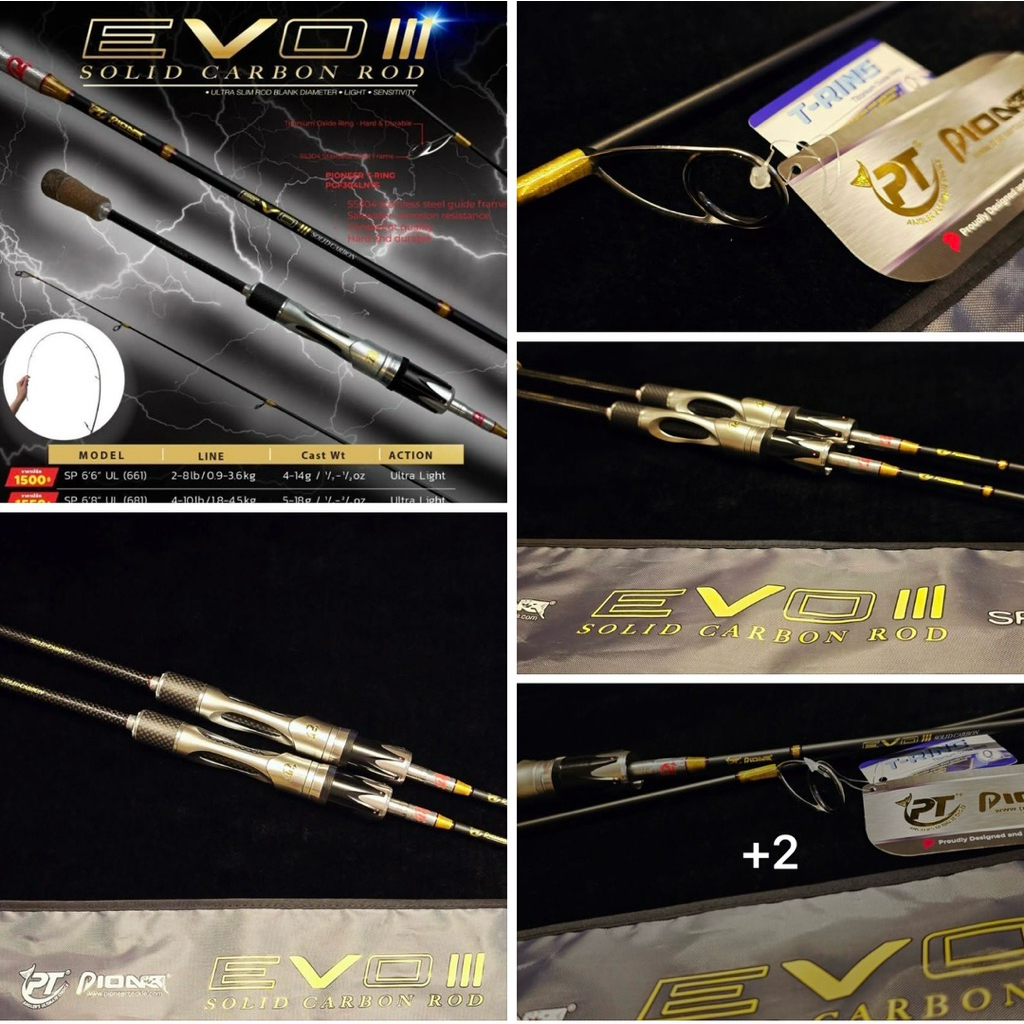 PIONEER EVO III SOLID CARBON ROD Spinning 2025 คัน คันเบ็ด | Shopee ...