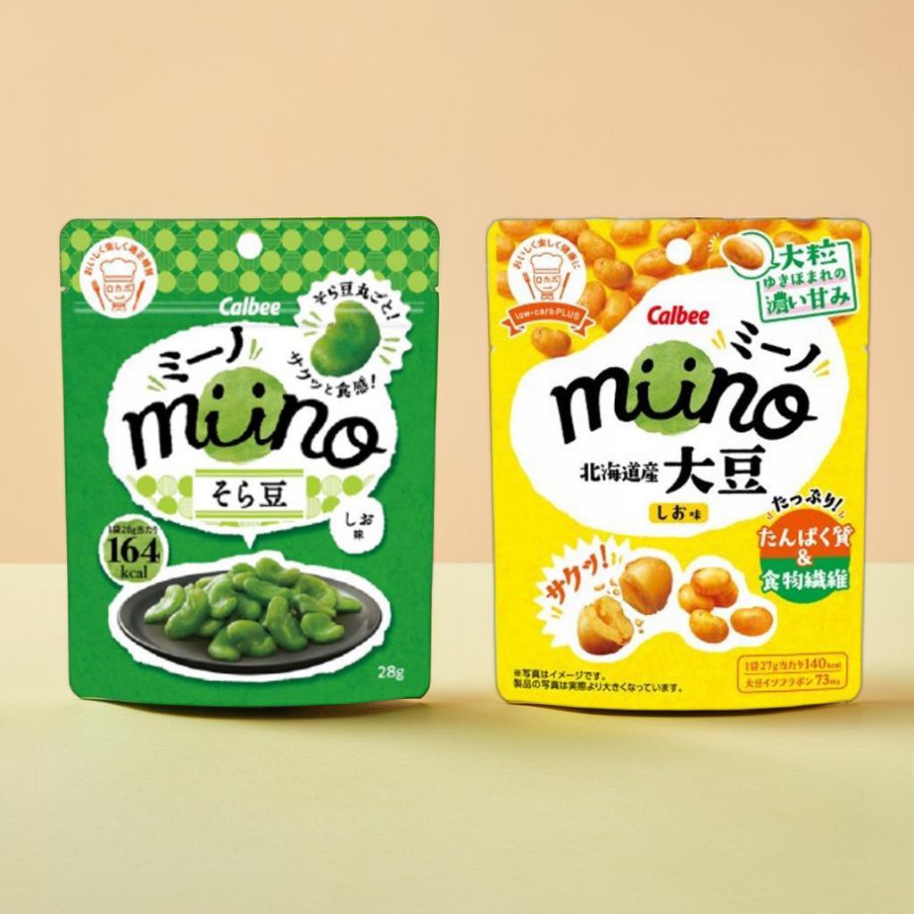 Calbee Miino ขนมถั่วปากอ้าอบกรอบ รสเกลือ / รสโชยุ ขนาด 27-28g ขนมญี่ปุ่นเพื่อสุขภาพ โปรตีนสูง ...