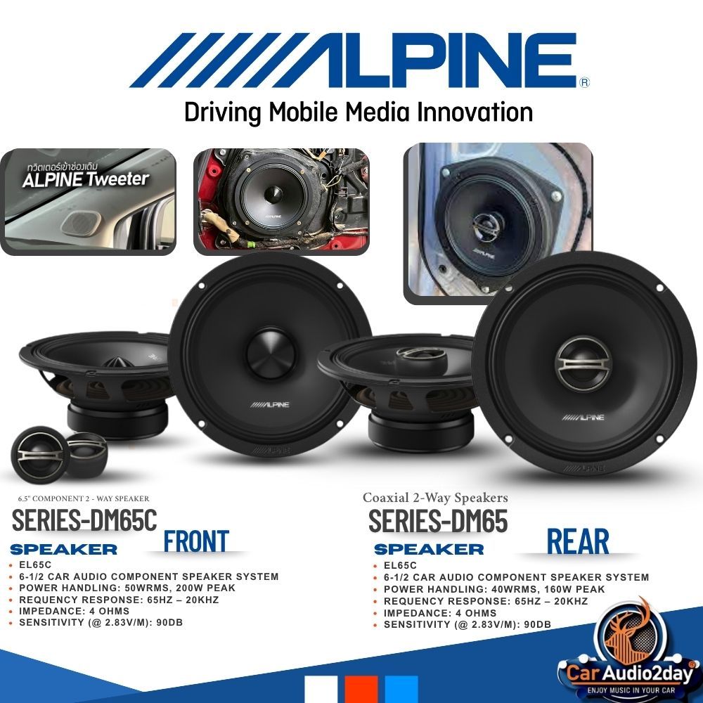 อัปเกรดเสียงรถด้วยลำโพง Alpine แบรนด์ระดับโลก รุ่น DM65C คู่หน้า และ ...