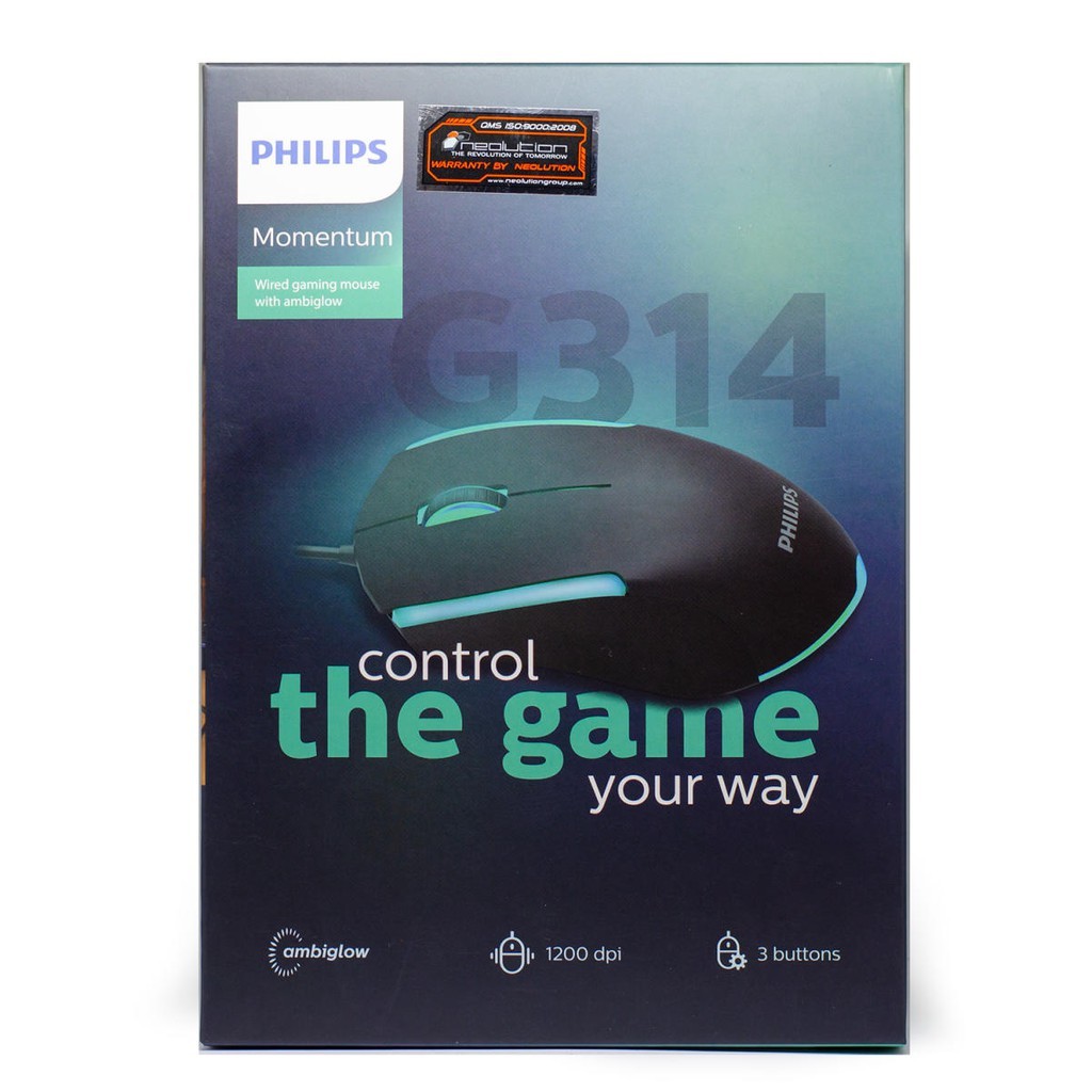 PHILIPS GAMING MOUSE G314เมาส์เกมมิ่งแสงไฟ LED RGB 1200 DPI | Shopee ...