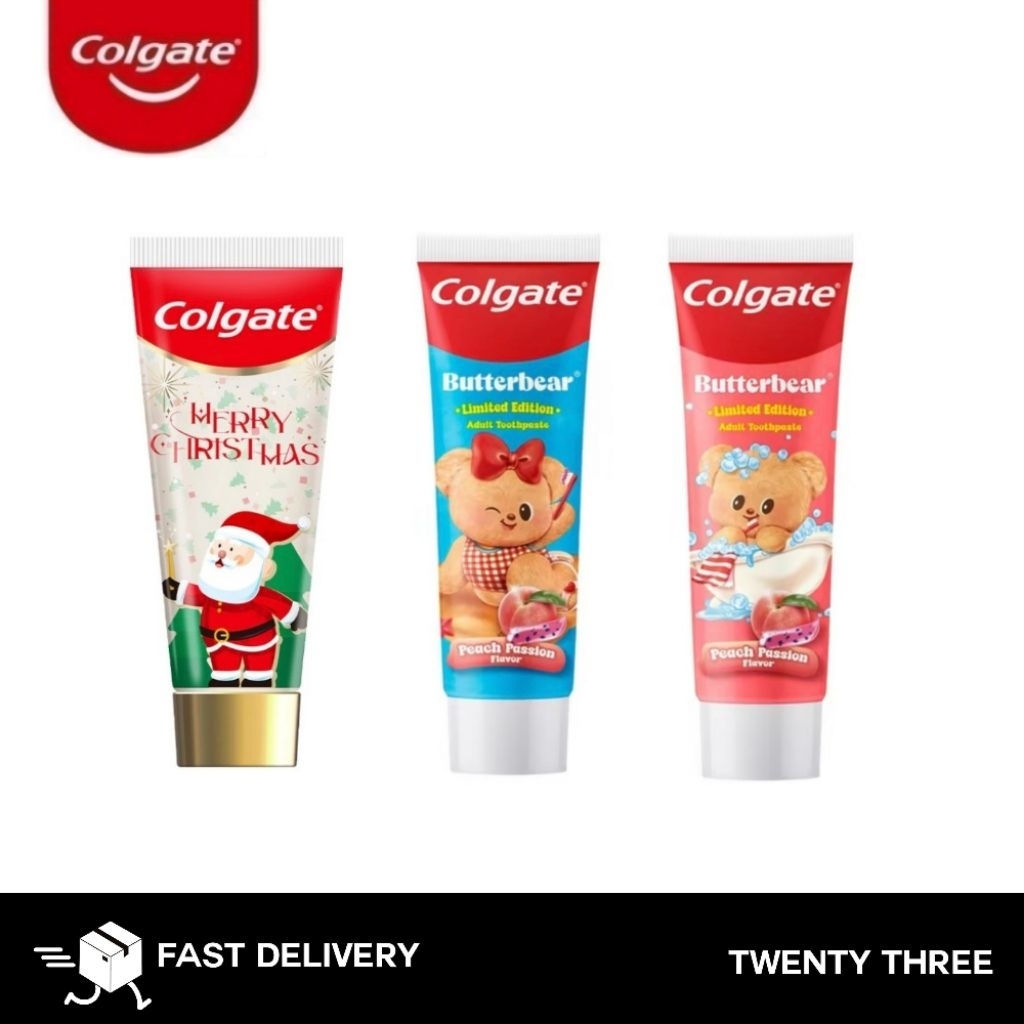 Colgate Limited Edition Butterbear 100g. Merry Christmas Toothpaste 95g ...