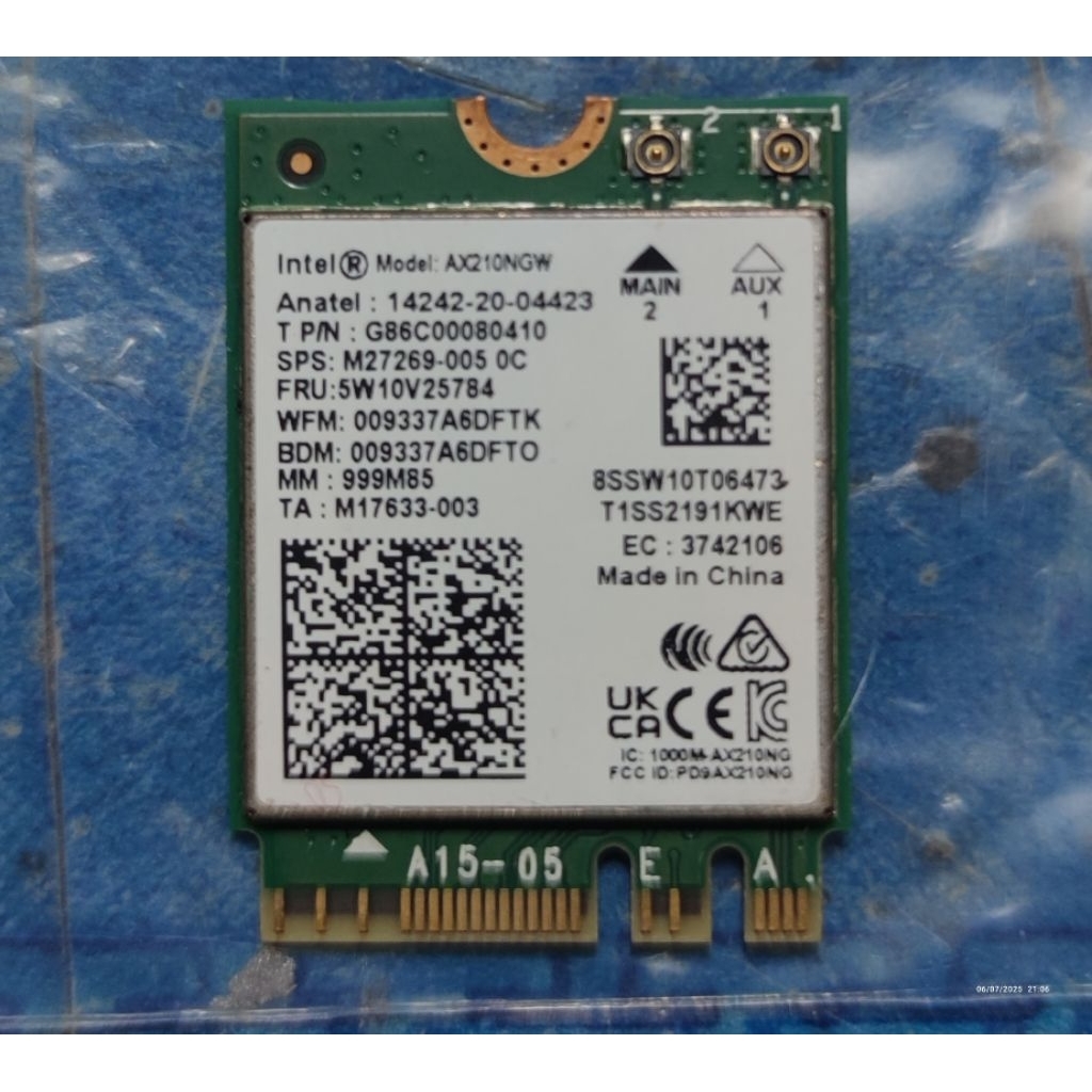 Wi-Fi 6E Card m.2 Intel AX210 NGW มือสอง | Shopee Thailand
