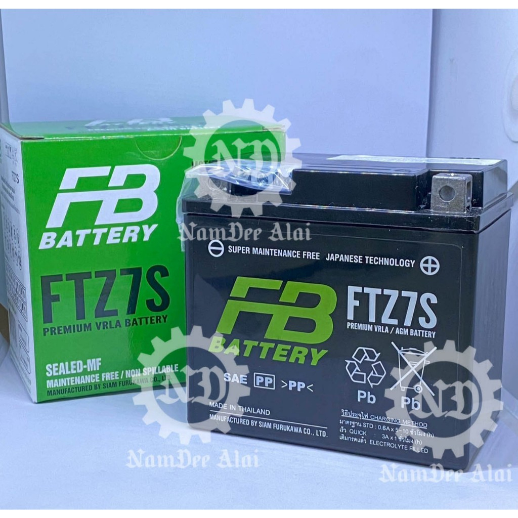 FB GEL BATTERY แบตเตอรี่แห้ง มอเตอร์ไซค์ (7 แอมป์) รุ่น FTZ7S เบอร์ 7 ...