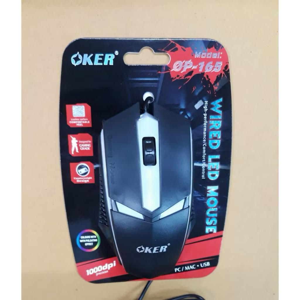 OKER OP-165 Mouse USB 7Colour Lighting Mouse มีไฟ7สี ราคาถูก ของแท้ ...