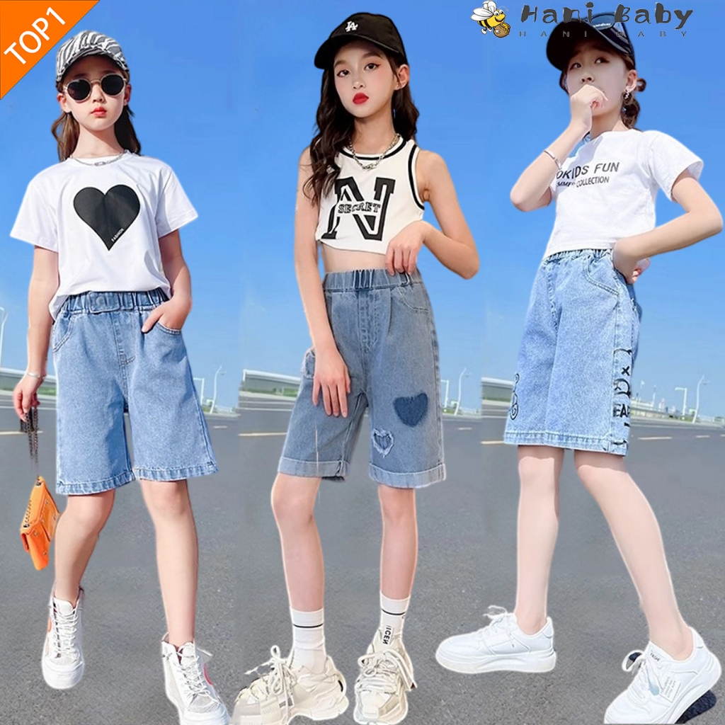 HANI BEE กางเกงยีนขายาว แบบบาง แฟชั่นฤดูร้อน สําหรับเด็กผู้หญิง อายุ2 ...