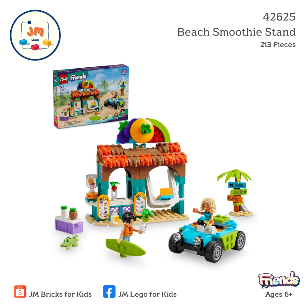 LEGO Friends 42625 Beach Smoothie Stand (213 Pieces) สำหรับเด็กอายุ 6 ...