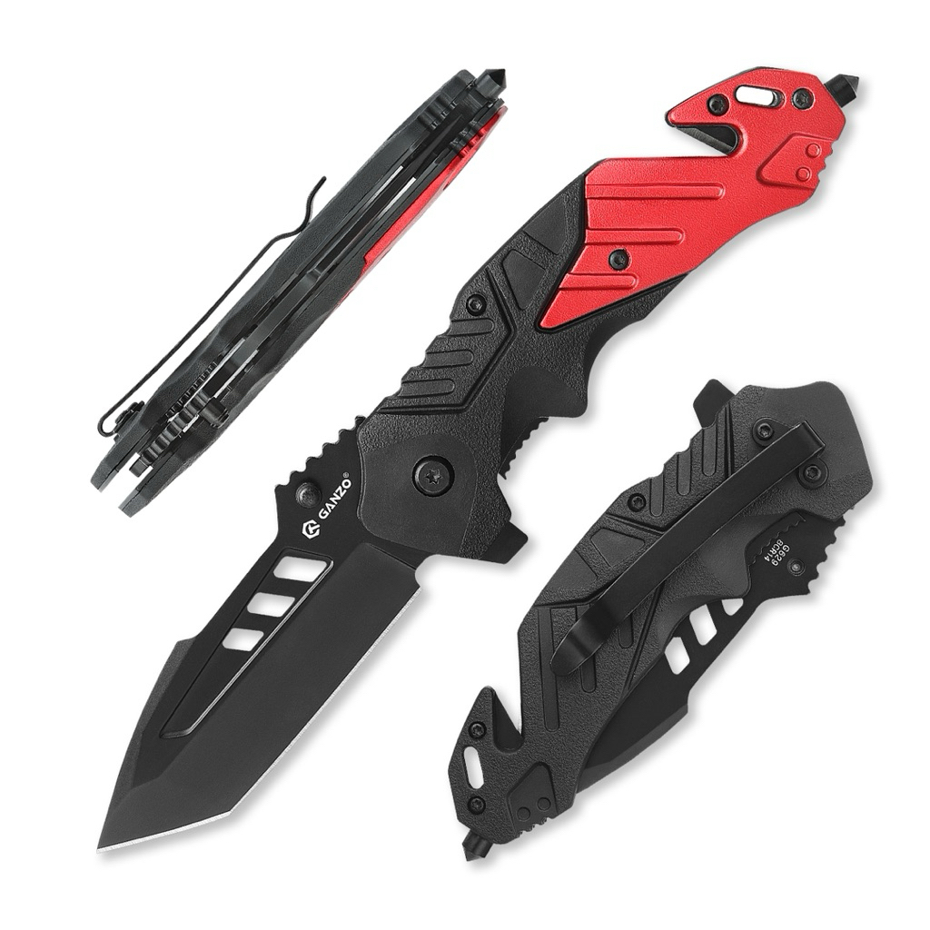 มีดพับGanzo G629 ของแท้100% เหล็กสแตนเลส 8CR14 ความแข็ง 57 HRC ใบมีดยาว ...