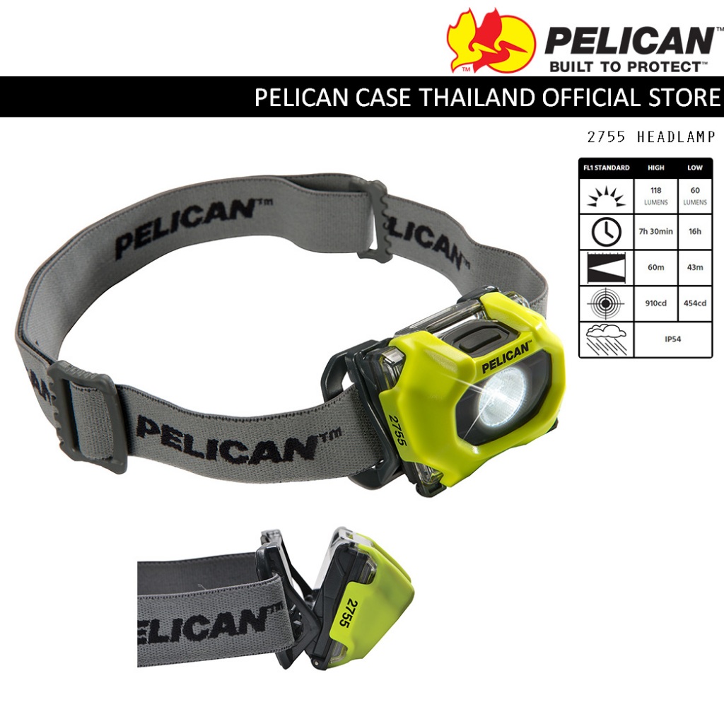 Pelican 2755 Headlamp LED Flashlight ไฟฉายกันระเบิด / ไฟฉายเชฟตี้ ...