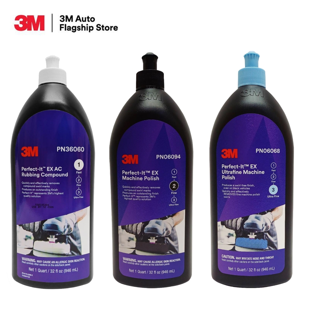 3M Set 36060 น้ำยาขัดลบรอย (เบอร์1) + 06094 น้ำยาขัดละเอียด (เบอร์2 ...