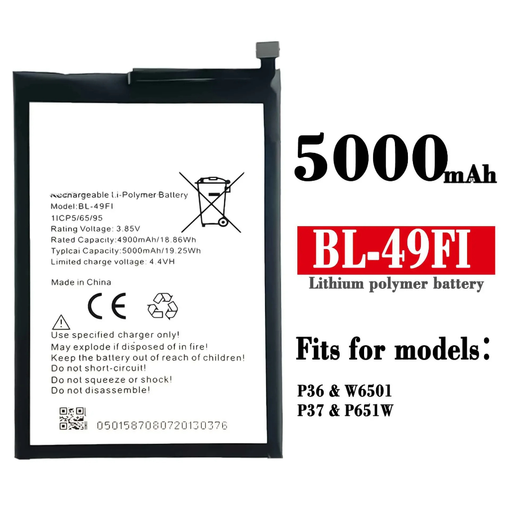 แบตเตอรี่ โทรศัพท์มือถือ BL-49FI สำหรับ itel P36 P37ใหม่ BL-49Fi ความจุ ...