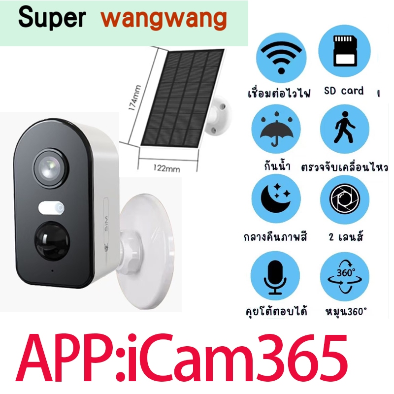 iCam365 WIFI Camera 4k 8MP2LED กล้องวงจรปิดไร้สายความชัดสูง WIFIในตัว ...