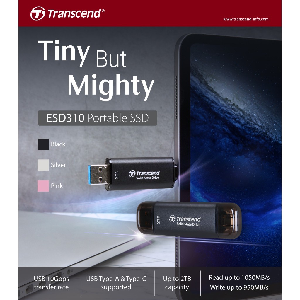 Transcend External SSD smallest 128GB:ESD310C:Type-A and Type-C ...