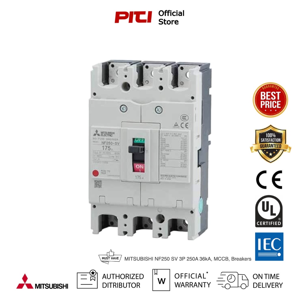 MITSUBISHI NF250 SV 3P 250A 36kA, MCCB, Breakers | Shopee Thailand