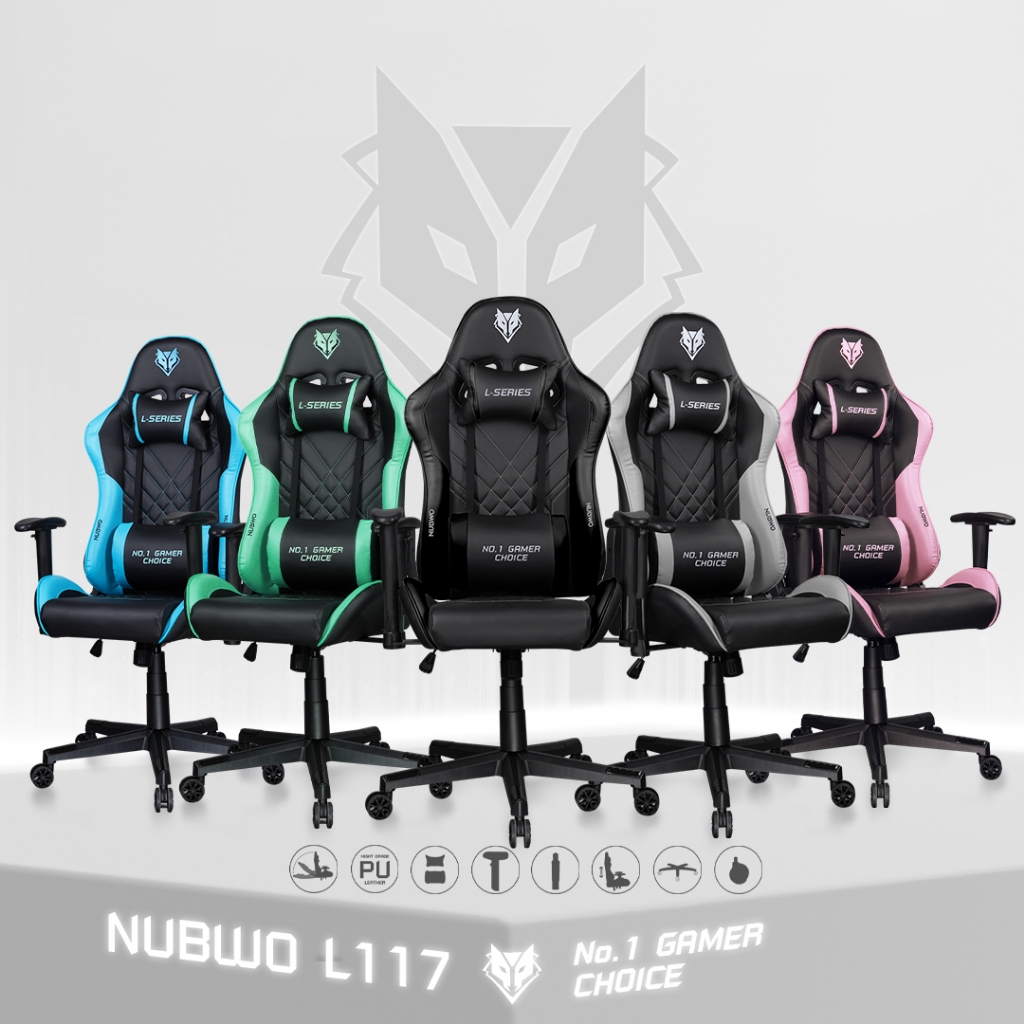 NUBWO เก้าอี้เกมมิ่ง Gaming Chair L117 มีให้เลือก 5 สี ปรับได้ 180 องศา เบาะนั่งสบาย | Shopee ...