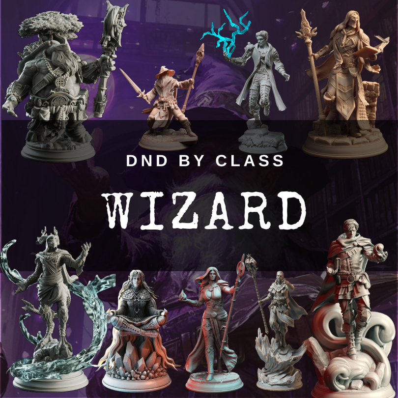Wizard Class I รวมโมเดลอาชีพ Wizard (งานเรซิ่นสีเทา ฐาน 1 นิ้ว ...