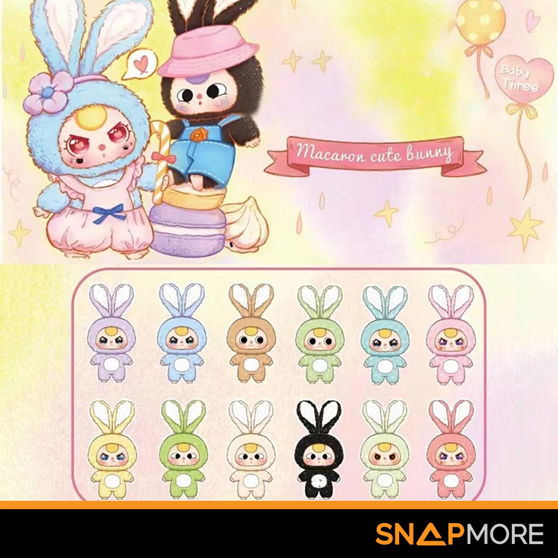[ยก Box] Baby Three Rabbit Macaron พวงกุญแจห้อยกระเป๋าได้ ยกกล่อง 6 ตัว ...