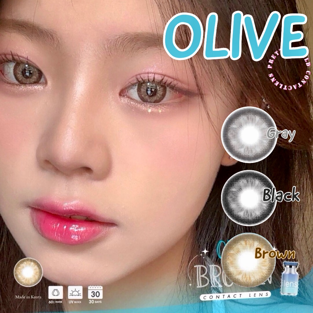 Olive สายตาปกติ ถึง -6.50 ตาโต บิ๊กอาย : iLens Gray Brown Black | Shopee Thailand
