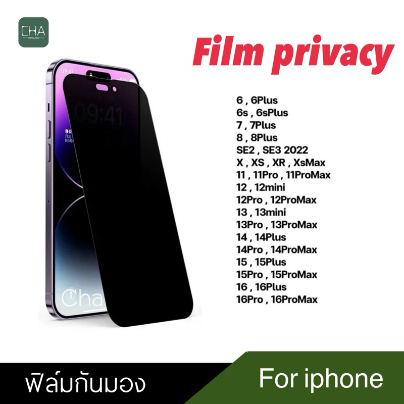 ฟิล์มกันมอง สำหรับiPhone 6 pro max ,15 14 13,12 pro max ฟิล์มกันเสือก ...