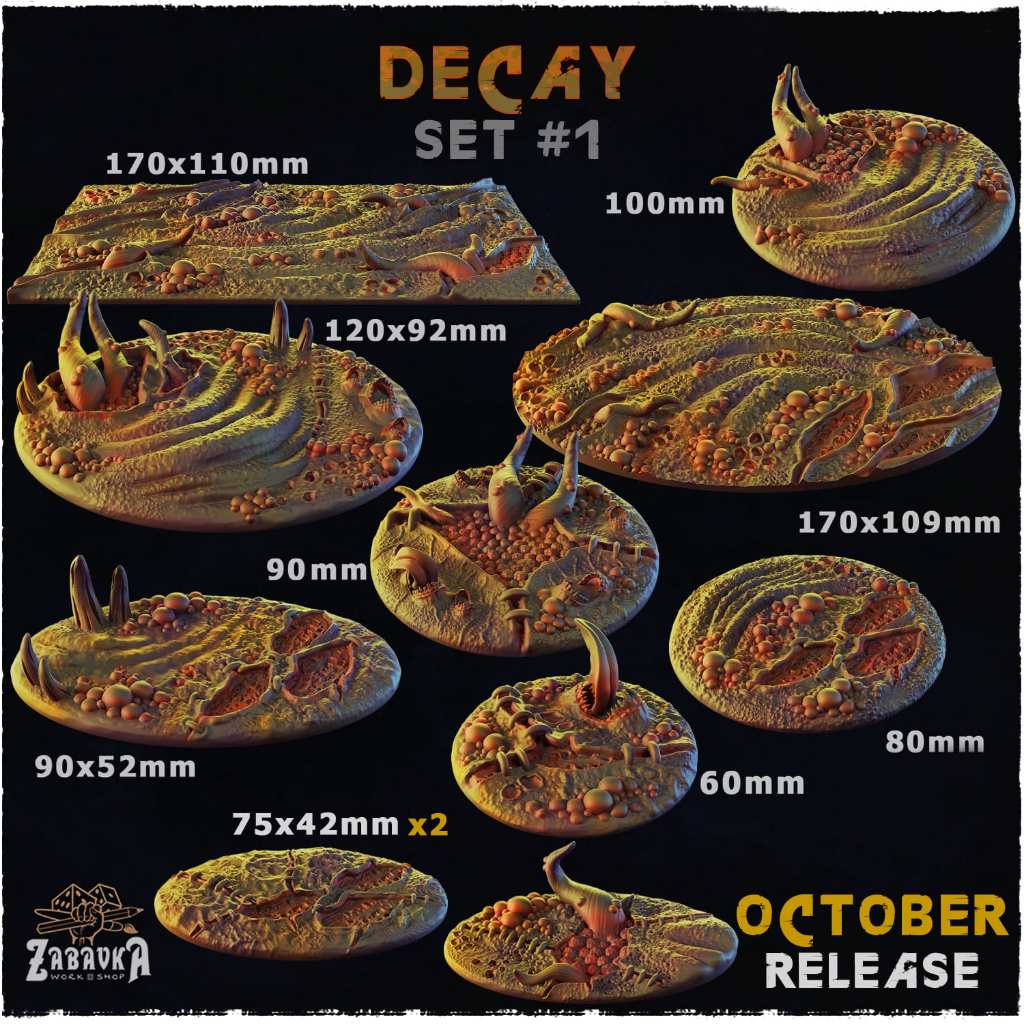 Decay Bases จัดส่งได้ใน1-3วัน ฐานโมเดล Wargame base, Warhammer, Bolt ...