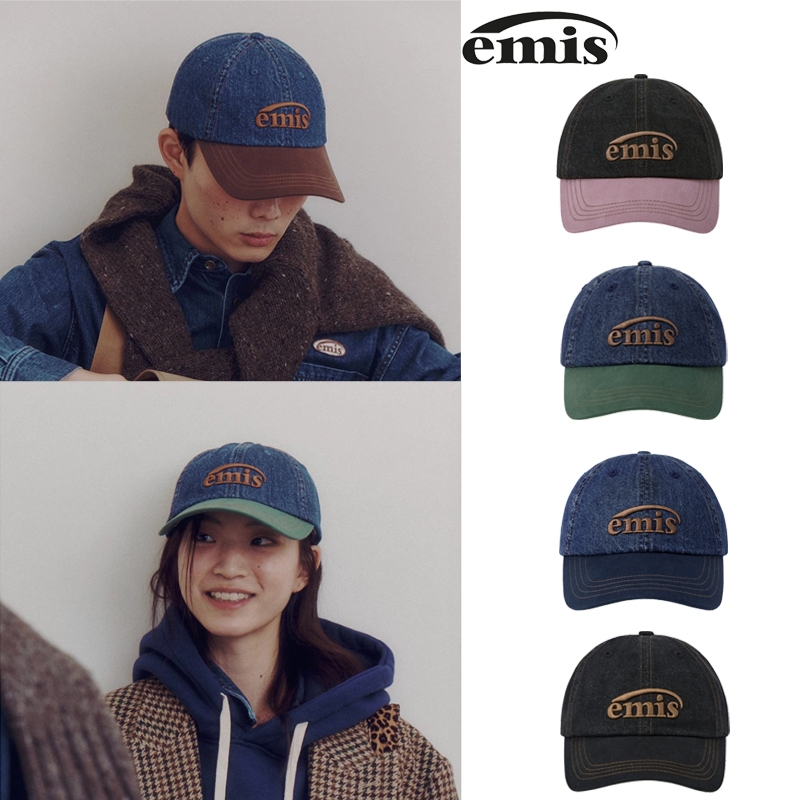 หมวกผ้ายีนส์ Emis New Logo Denim Ball Cap สี Dark Blue Denim ของแท้ 100 ...