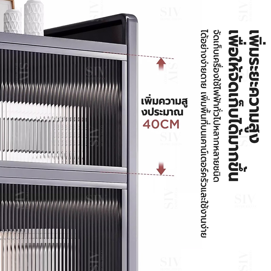 SIV 3/4/5/6 ชั้น ตู้เก็บของในครั ตู้กับข้าว ด้วยประตูและล้อ 80-100ซม ...