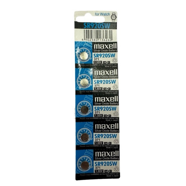 ถ่านMaxell SR920SW/371 1.55V แผง 5 ก้อน ถ่านแท้(blue) | Shopee Thailand