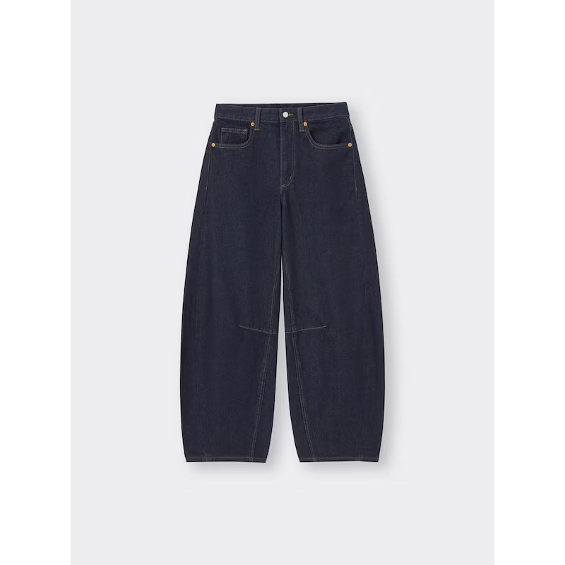 GU barrel leg jean กางเกงยีนส์ GU ป้ายญี่ปุ่น | Shopee Thailand